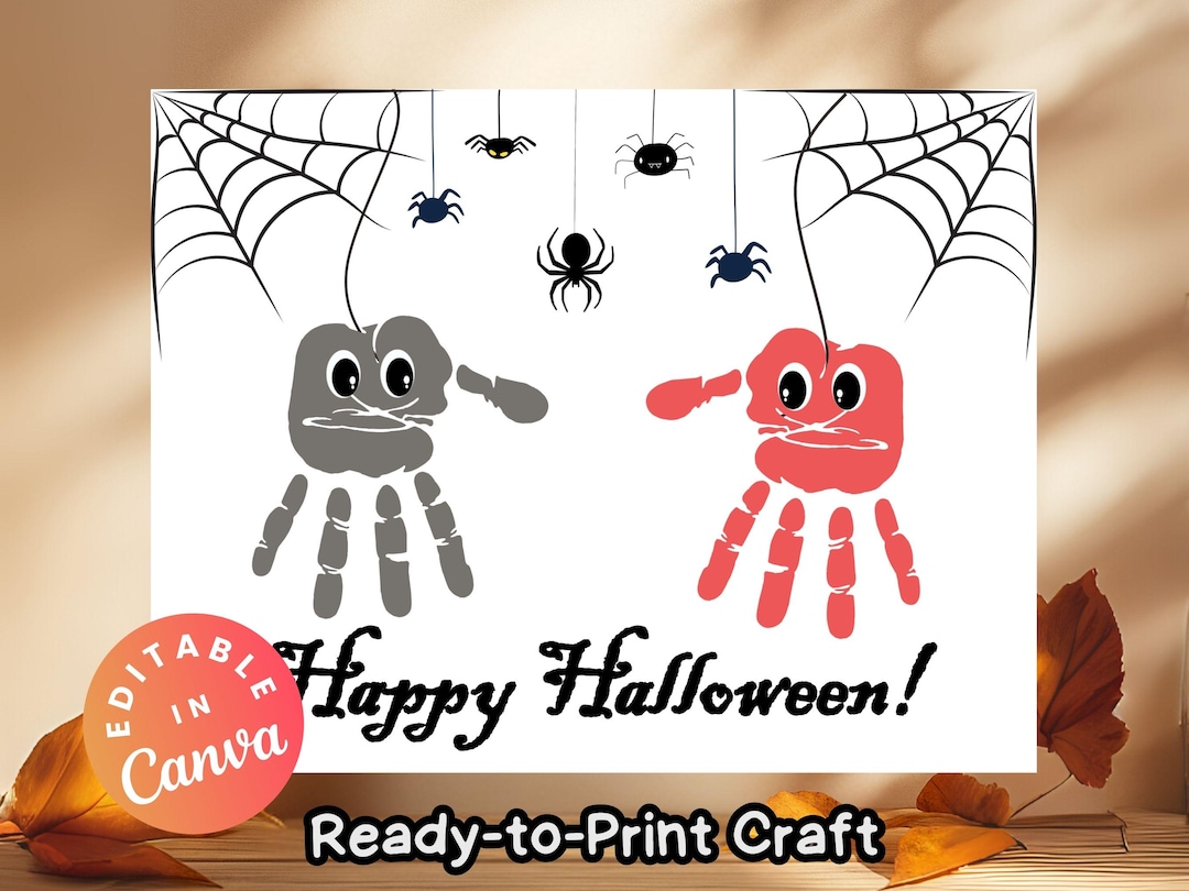 Halloween Spider Handprint Craft Spider Web Halloween Handprint Art for ...