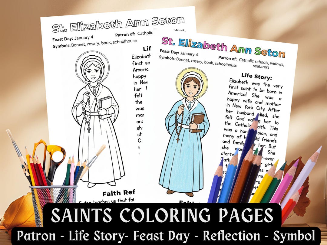 Saint Elizabeth Ann Seton Coloring Pages, Kids Catholic School Saint ...