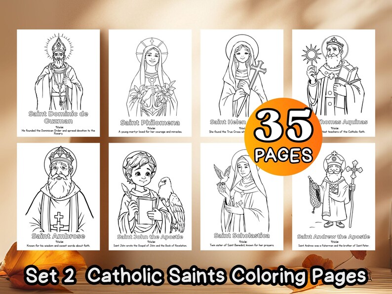 All Saints Day Coloring Pages Bundle Kids Catholic Saints Coloring ...