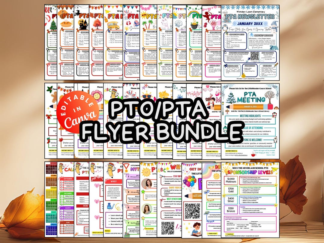 PTO PTA Bundle, Editable Classroom Flyers, Membership Forms ...