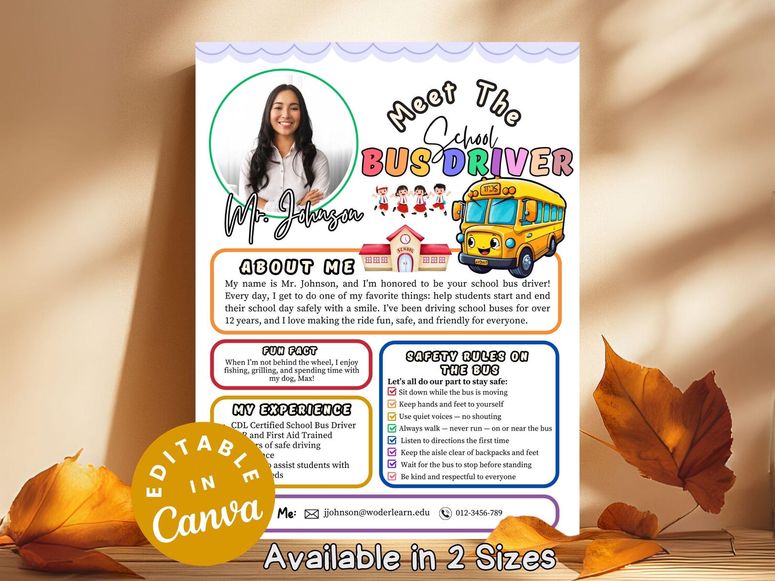 Meet the Bus Driver Flyer Back to School All About Me First Day of ...