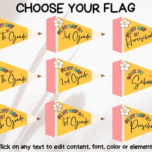 Back to School Pencil Pennant Flag First Day of Kindergarten Flag ...
