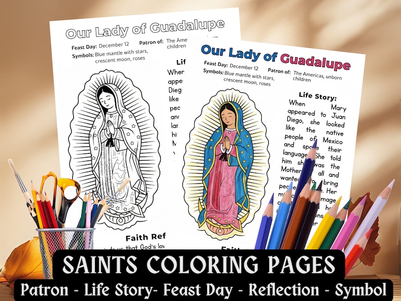 Our Lady of Guadalupe Coloring Page Catholic December Feast Saint ...