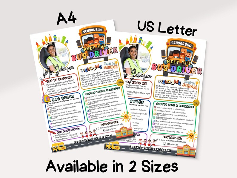 Meet the Bus Driver Flyer School Bus Rules Back to School Letter First ...