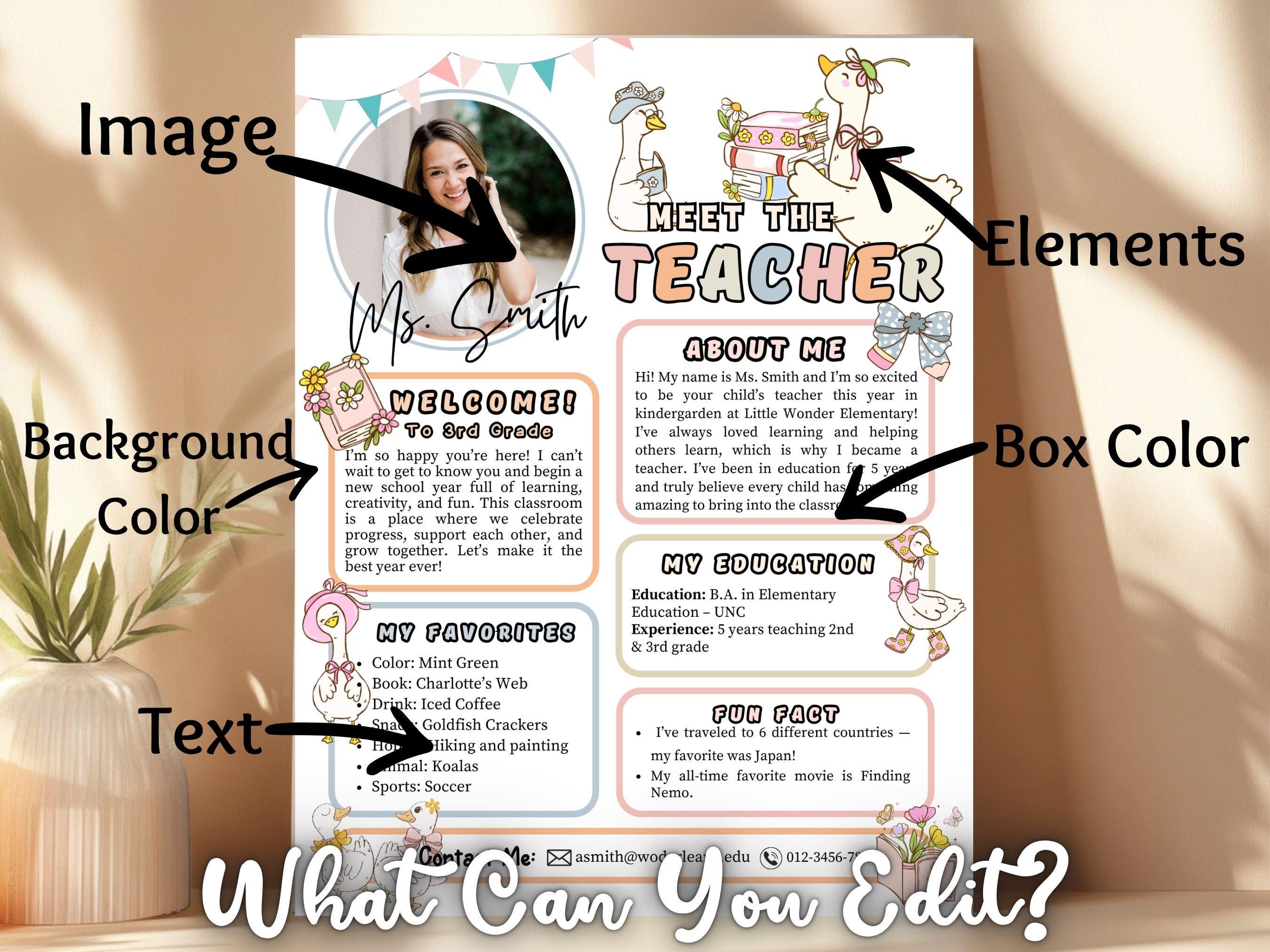 Silly Goose Meet the Teacher Flyer Back to School Welcome Letter Silly ...