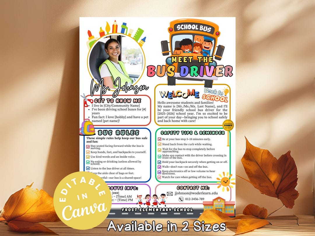 Meet the Bus Driver Flyer School Bus Rules Back to School Letter First ...