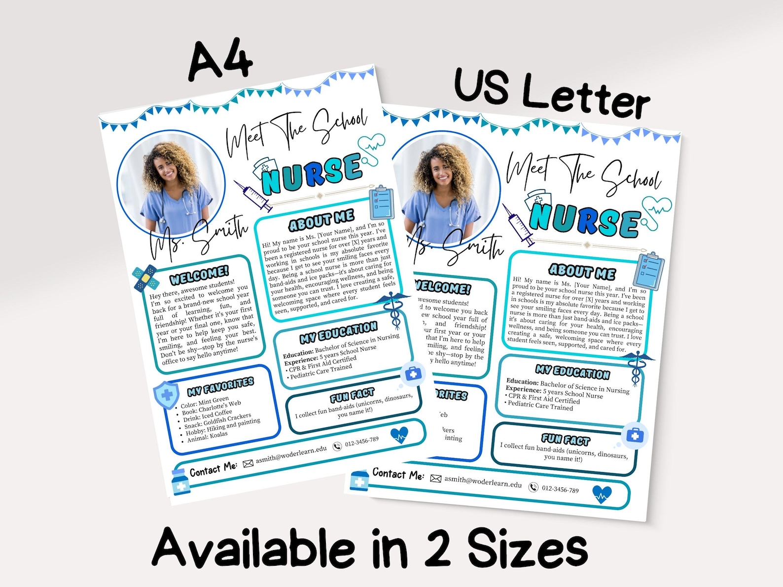 Meet the School Nurse Flyer Editable Back to School Nurse All About Me ...