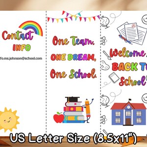 Meet the Teacher Trifold Brochure, Editable Template for Open House ...