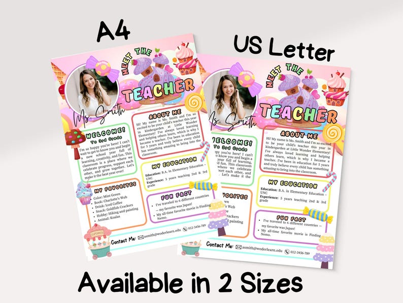 Candyland Meet the Teacher Flyer Pastel Candyland Theme Back to School ...