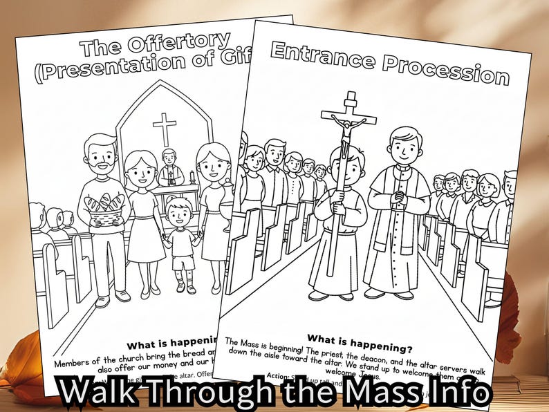 Walk Through the Mass Coloring Pages Bundle, Catholic Mass for Kids ...