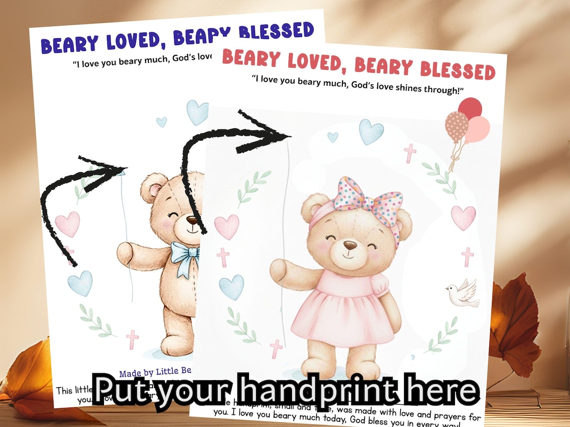 Christian Bear Valentine Handprint Craft Kids Sunday School Activity ...