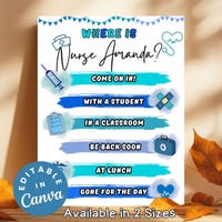EDITABLE Where is the Nurse Door Sign, School Clinic Decorations ...
