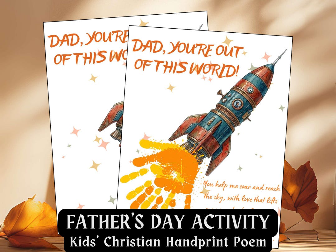 Christian Father's Day Handprint Rocket Ship Kids Craft Sunday School ...