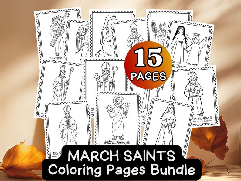 March Saints Kids Coloring Pages Bundle Monthly Saints Coloring Page ...