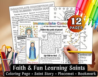 Immaculate Conception Coloring Page - Etsy