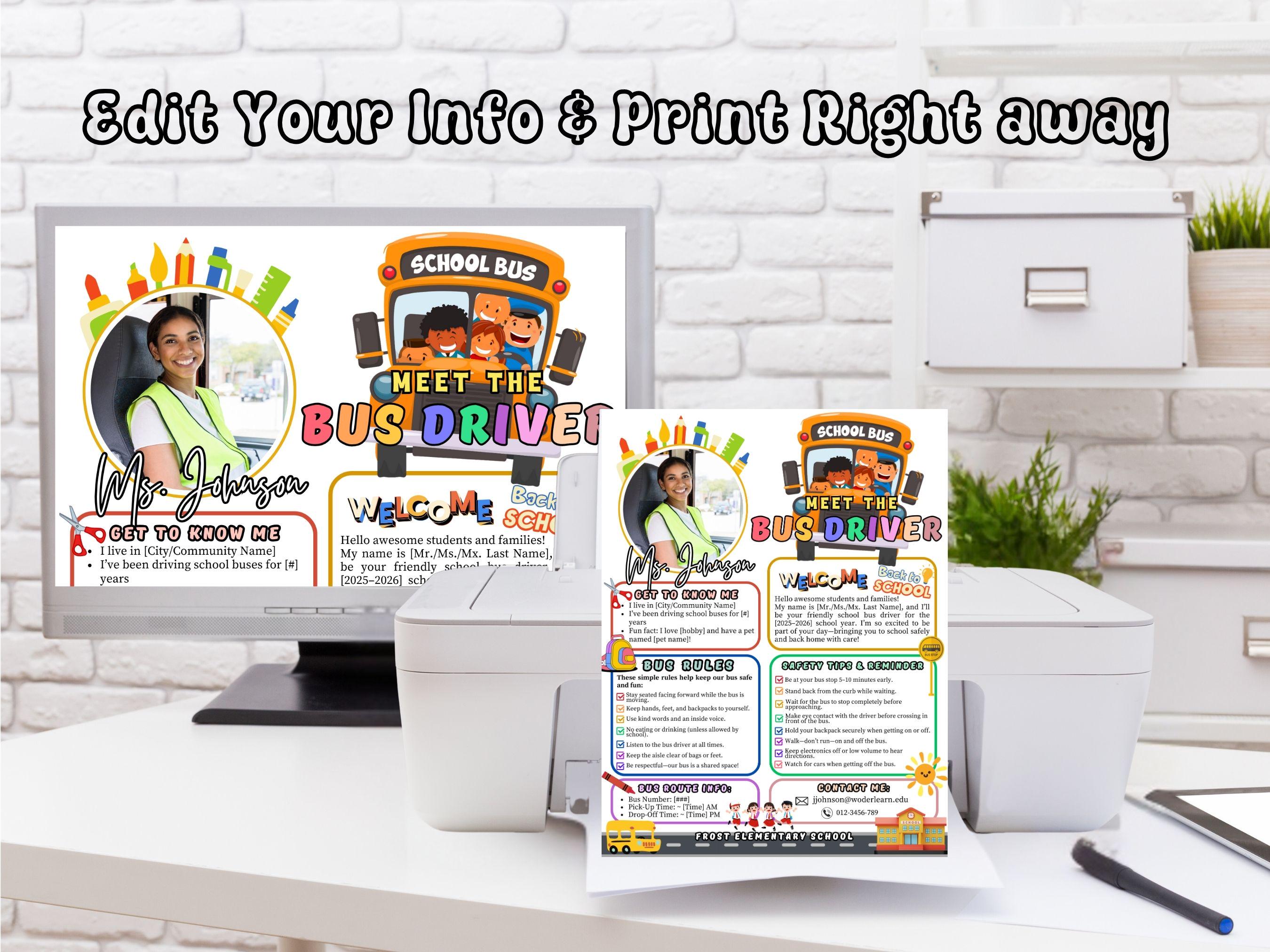 Meet the Bus Driver Flyer School Bus Rules Back to School Letter First ...
