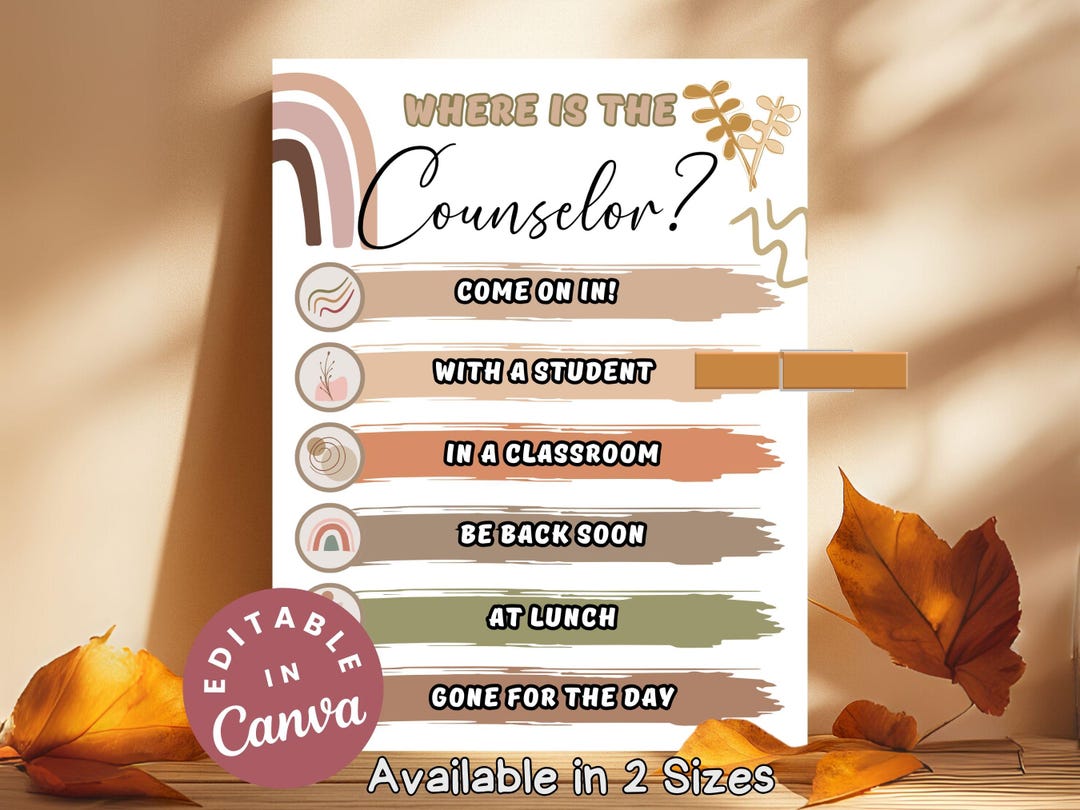 Where is the School Counselor Door Sign, Personalized School Counselor ...