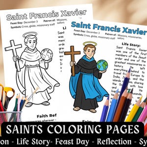 Saint Francis Xavier Coloring Page Catholic Saints Kids Advent Feast ...
