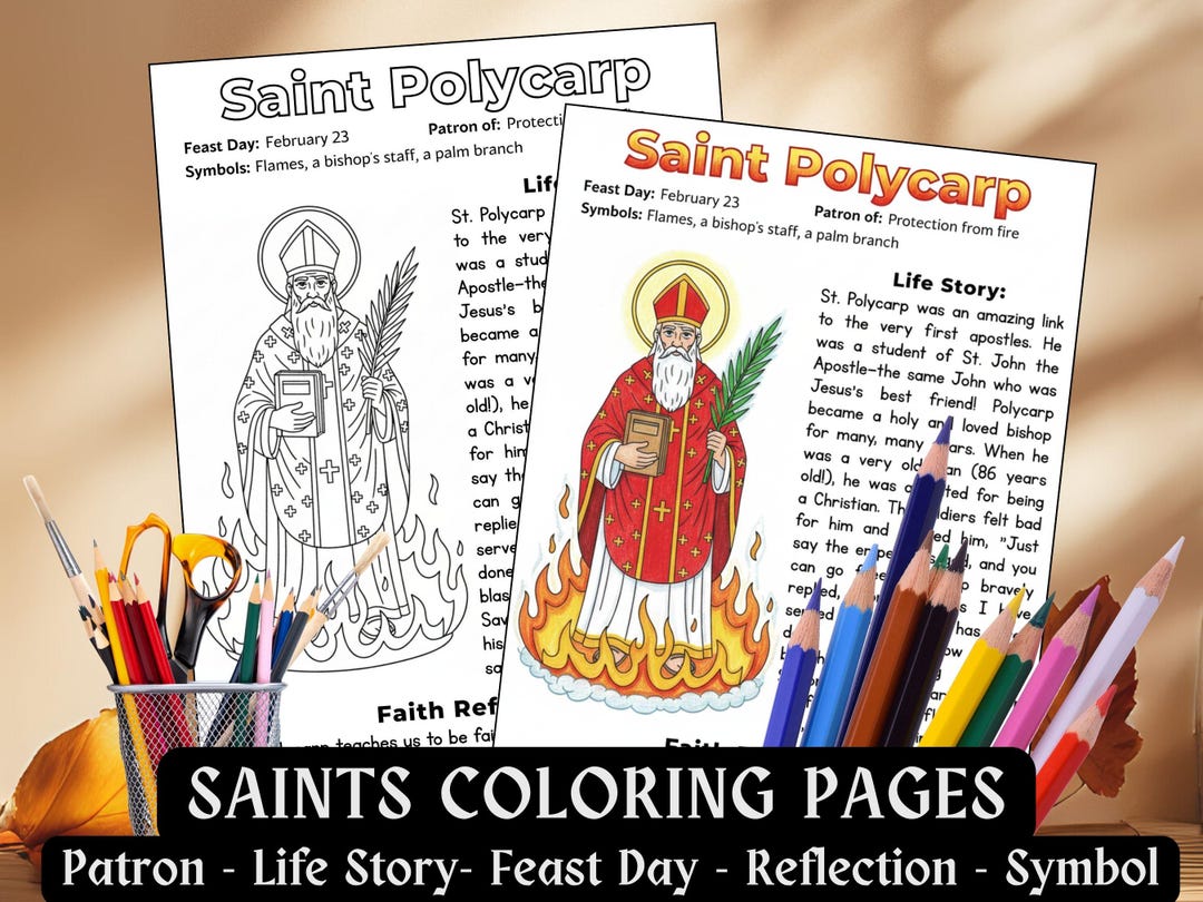 Saint Polycarp Coloring Pages Kids Catholic Saint Coloring Preschool ...