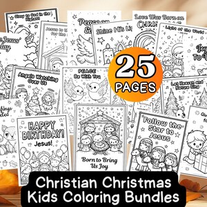 Christian Christmas Nativity Scene Coloring Pages Bundle Kids Bible ...