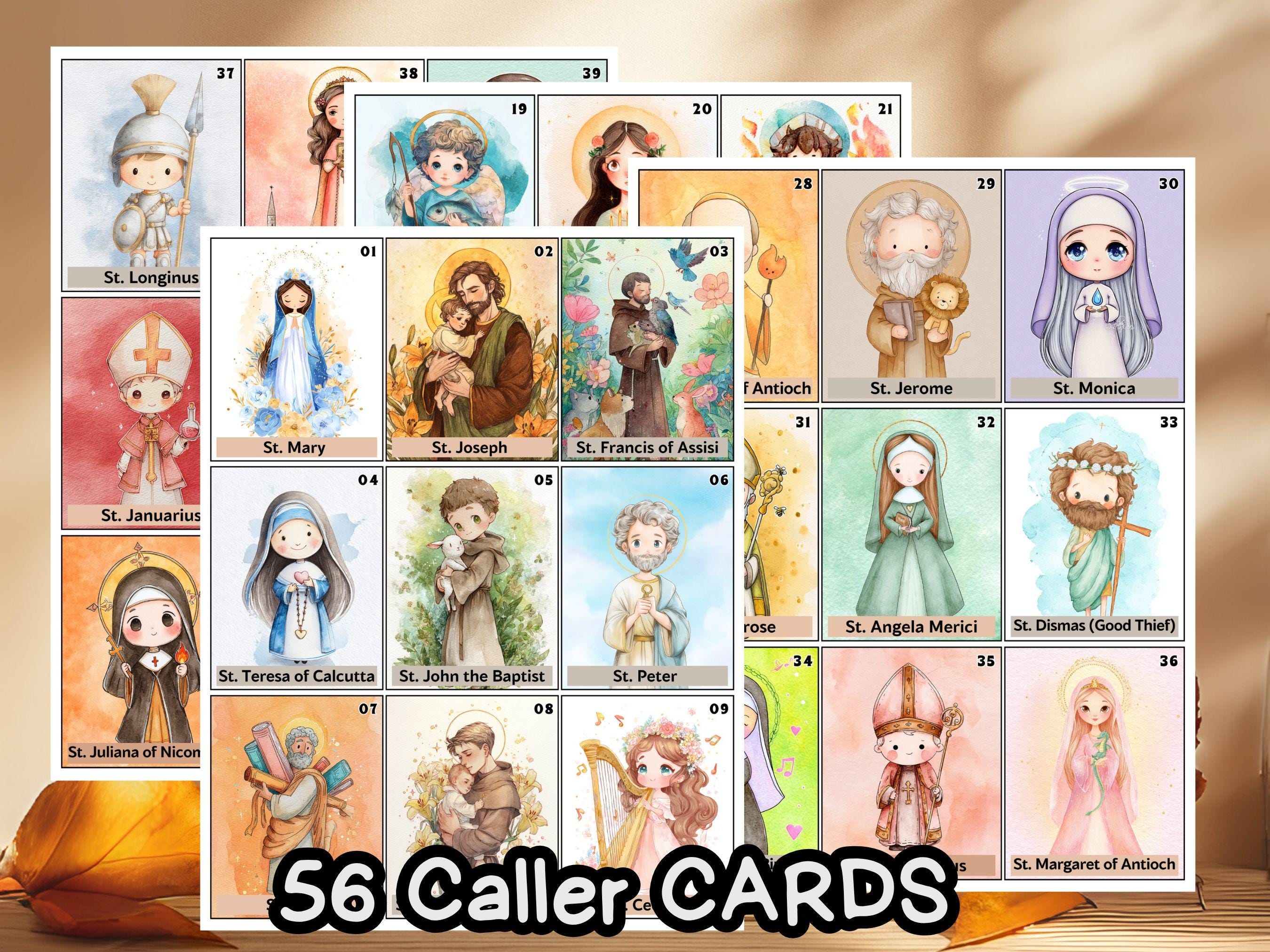 Catholic Saint Lotería Game All Saints Day Bingo Card Kids Catolica ...