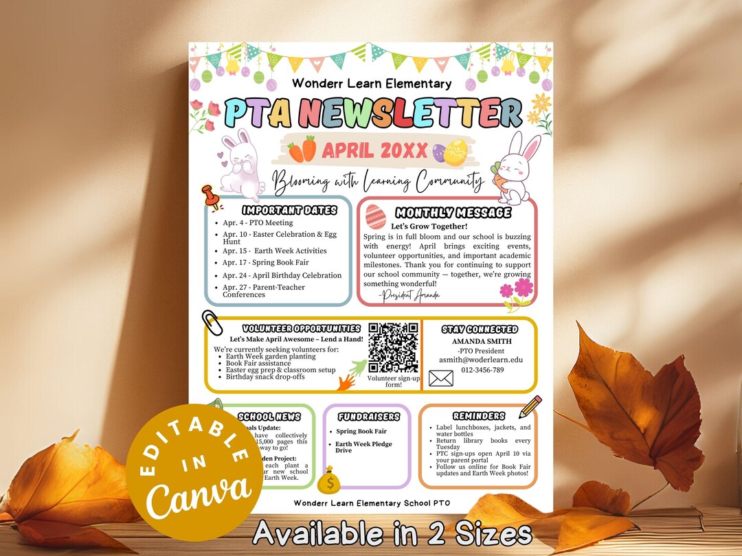 April Classroom Newsletter Editable Weekly & Monthly School News ...