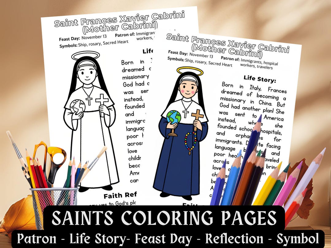 Saint Frances Xavier Cabrini Coloring Page Mother Cabrini Kids Catholic ...
