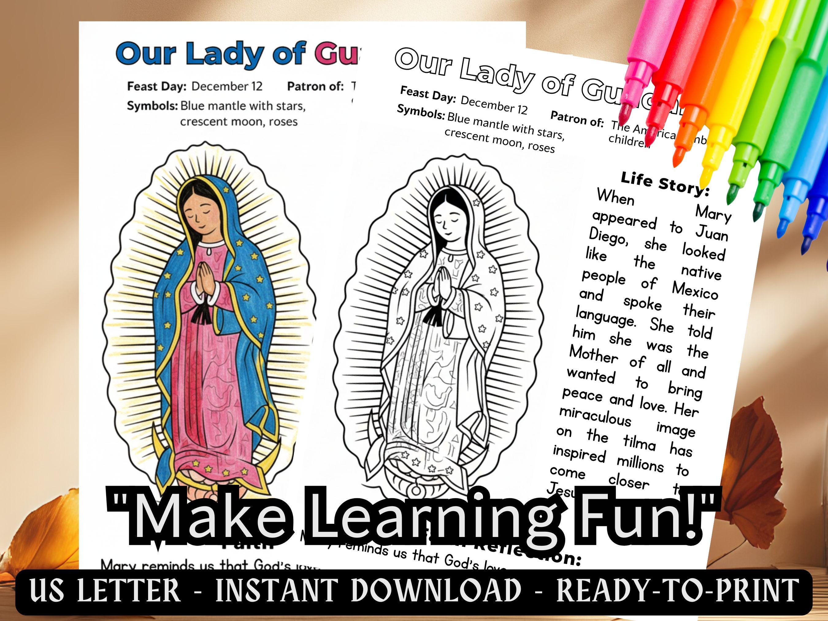 Our Lady of Guadalupe Coloring Page Catholic December Feast Saint ...