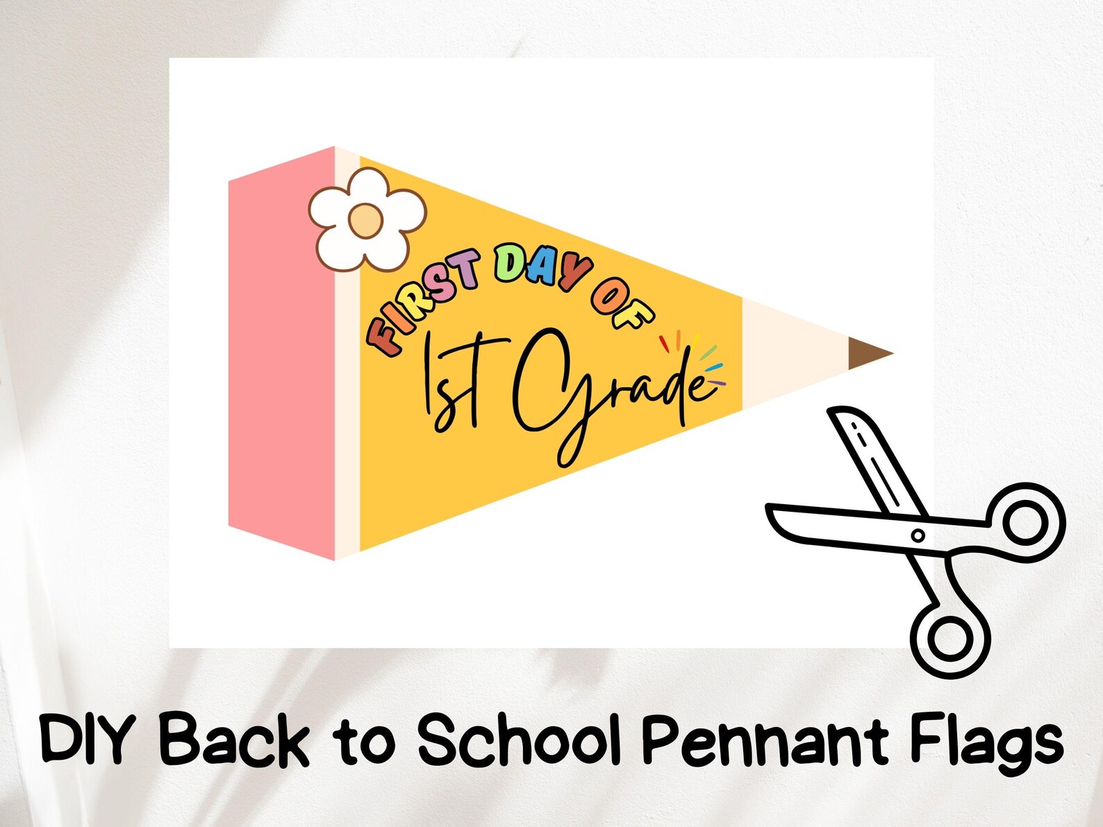 Back to School Pencil Pennant Flag First Day of Kindergarten Flag ...
