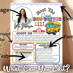 Meet the Bus Driver Flyer Back to School All About Me First Day of ...