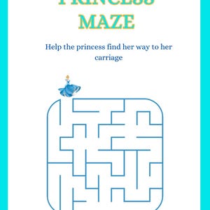 Princess Carriage Maze: Printable Birthday Party Game (PDF Download A4 ...