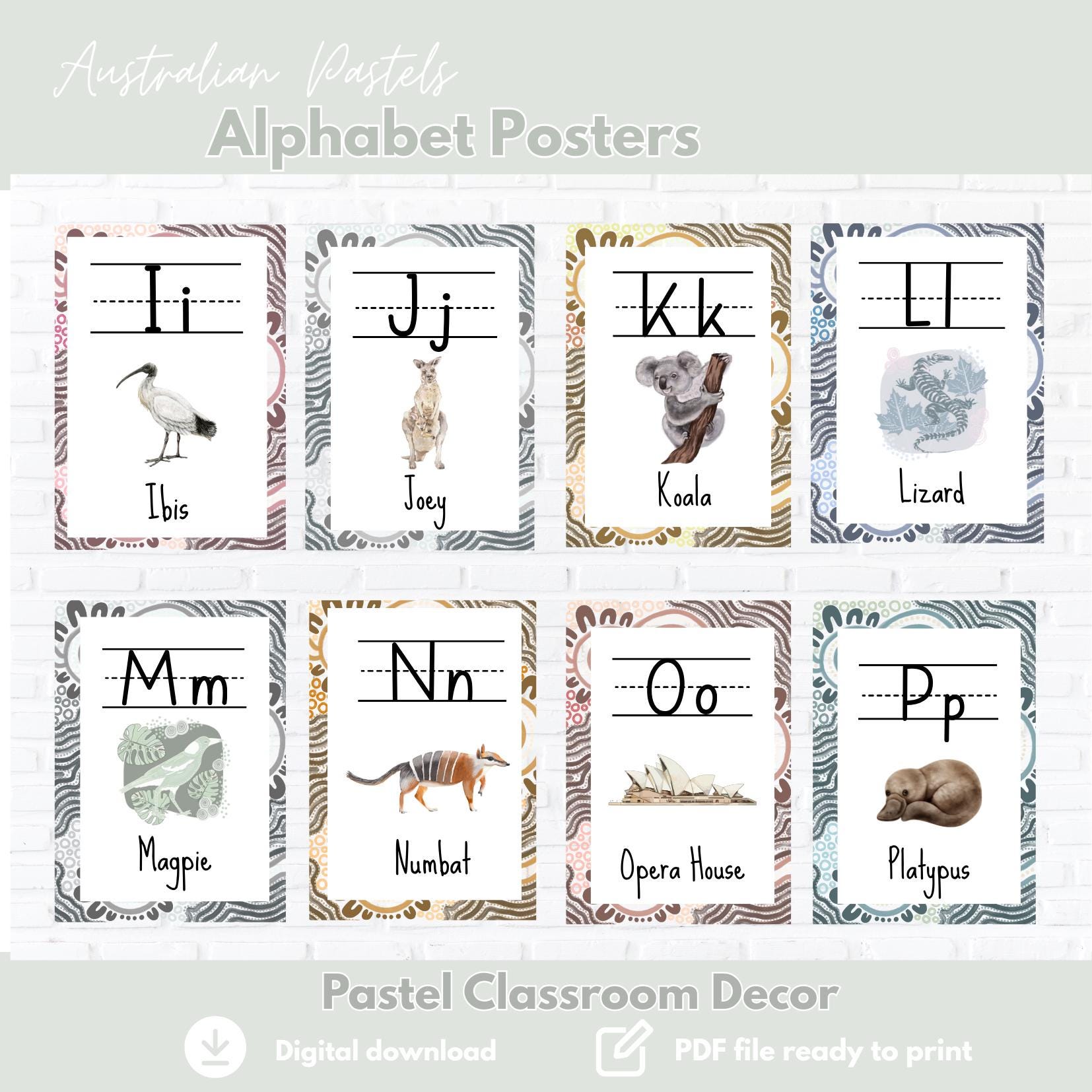 Pastel Australian Classroom Decor Bundle | Aussie Native Animals ...