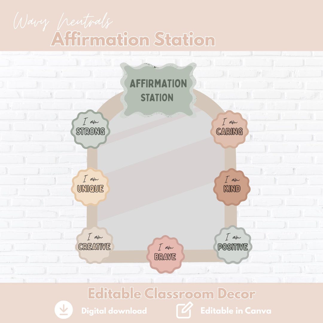 Neutral Affirmation Station — Printable Classroom Decor - Etsy