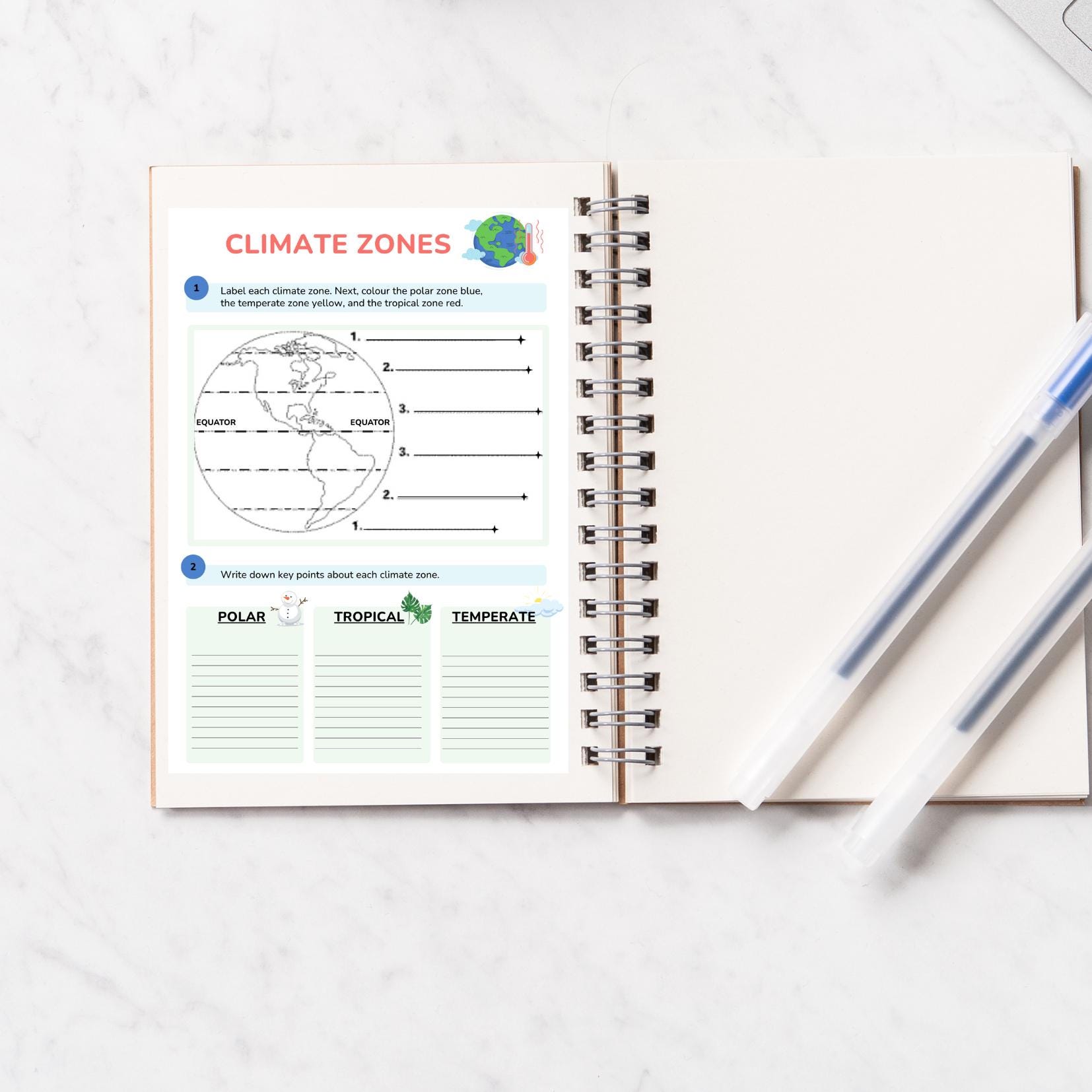 Printable Climate Zones Worksheet – Colour the Zones & Add Key Facts ...