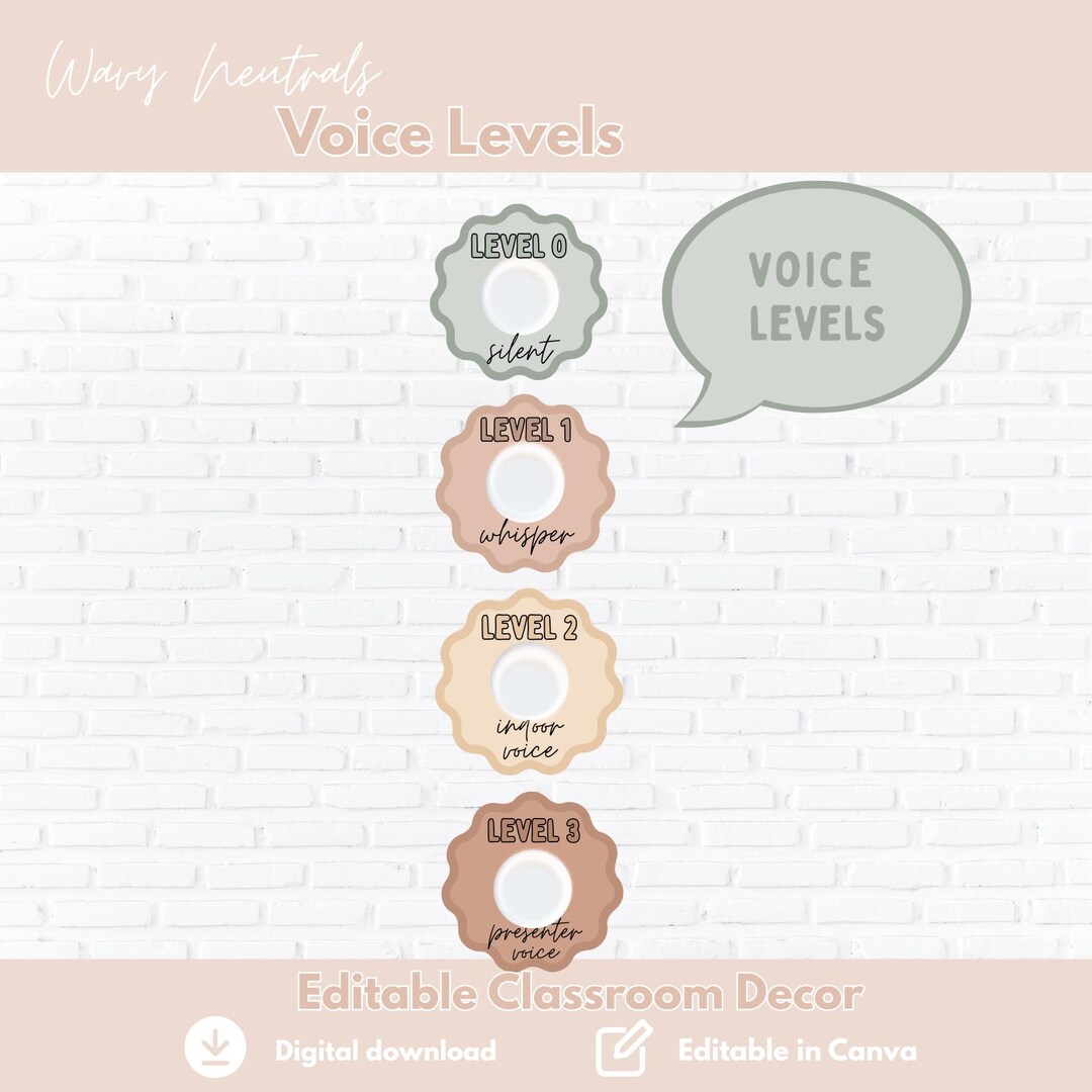 Neutral Voice Level Chart – Printable and Editable Classroom Display ...