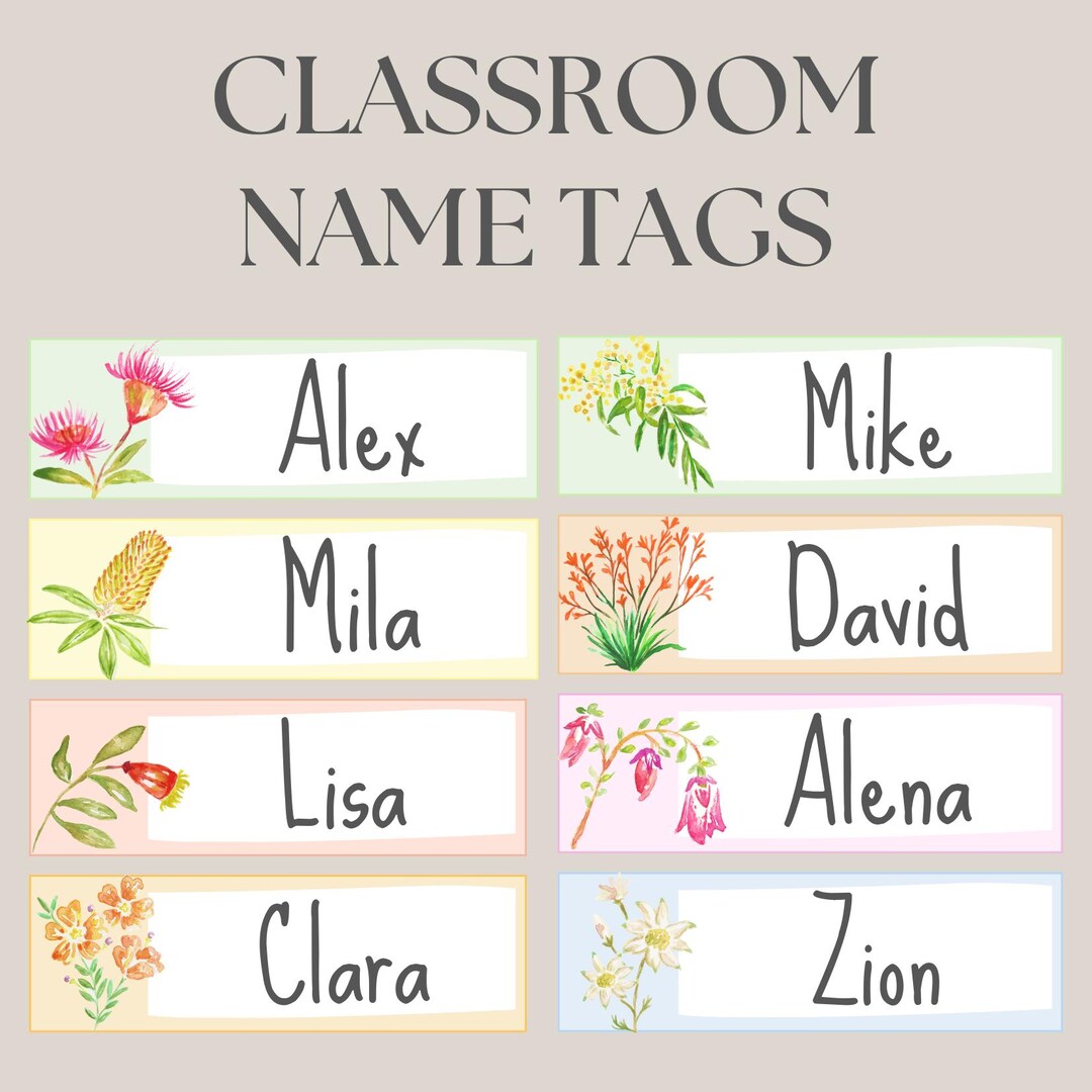Australian Native Nature Classroom Name Tags – Editable Labels, Aussie ...