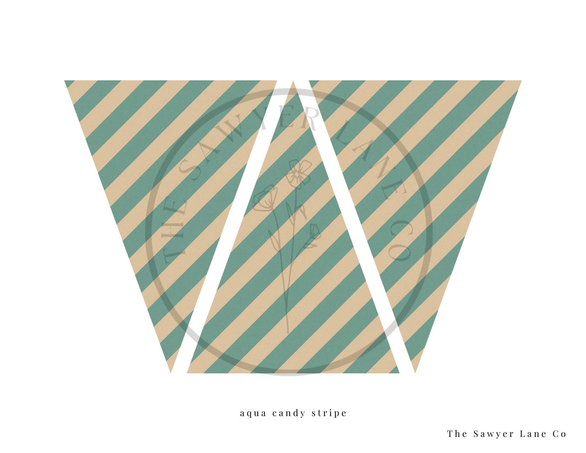 Retro Aqua Printable Party Bunting: Birthday Banner (digital Download ...