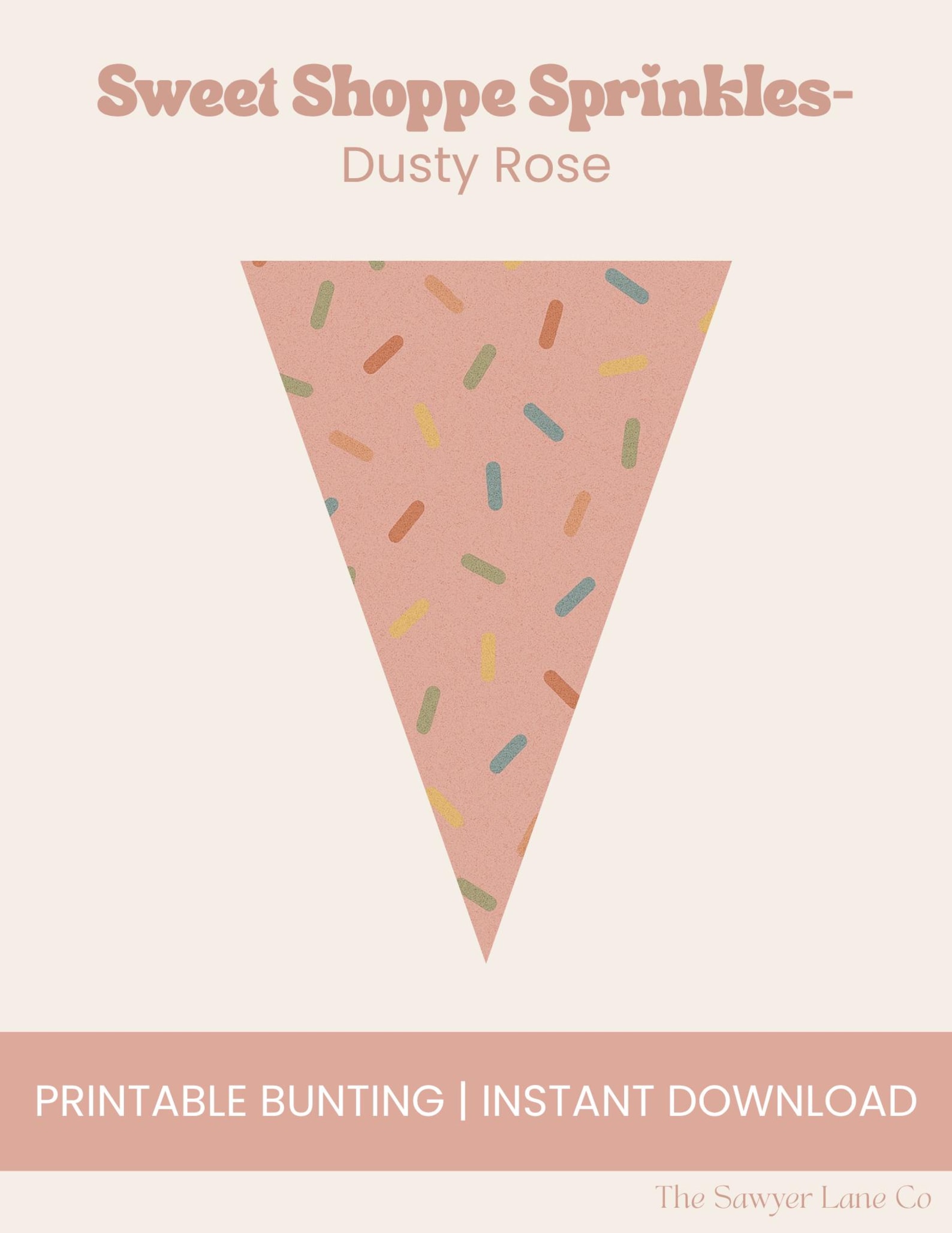 Pink Birthday Bunting Banner | Printable Sprinkles Party Garland ...