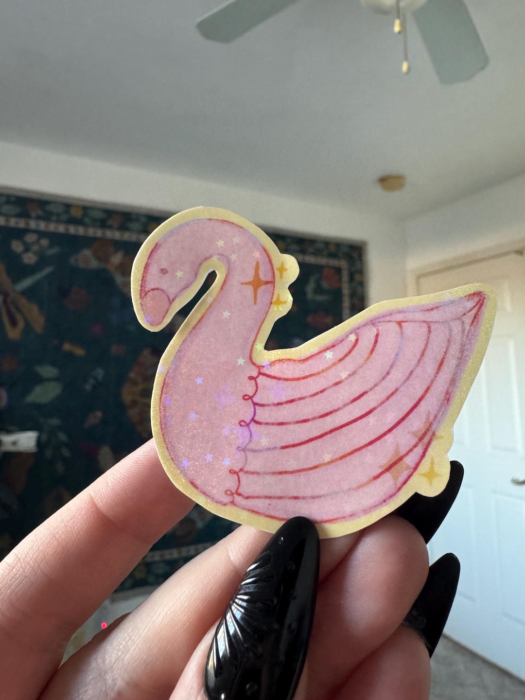 Pastel Swan Hand Cut 2x2.5" Sticker - Etsy