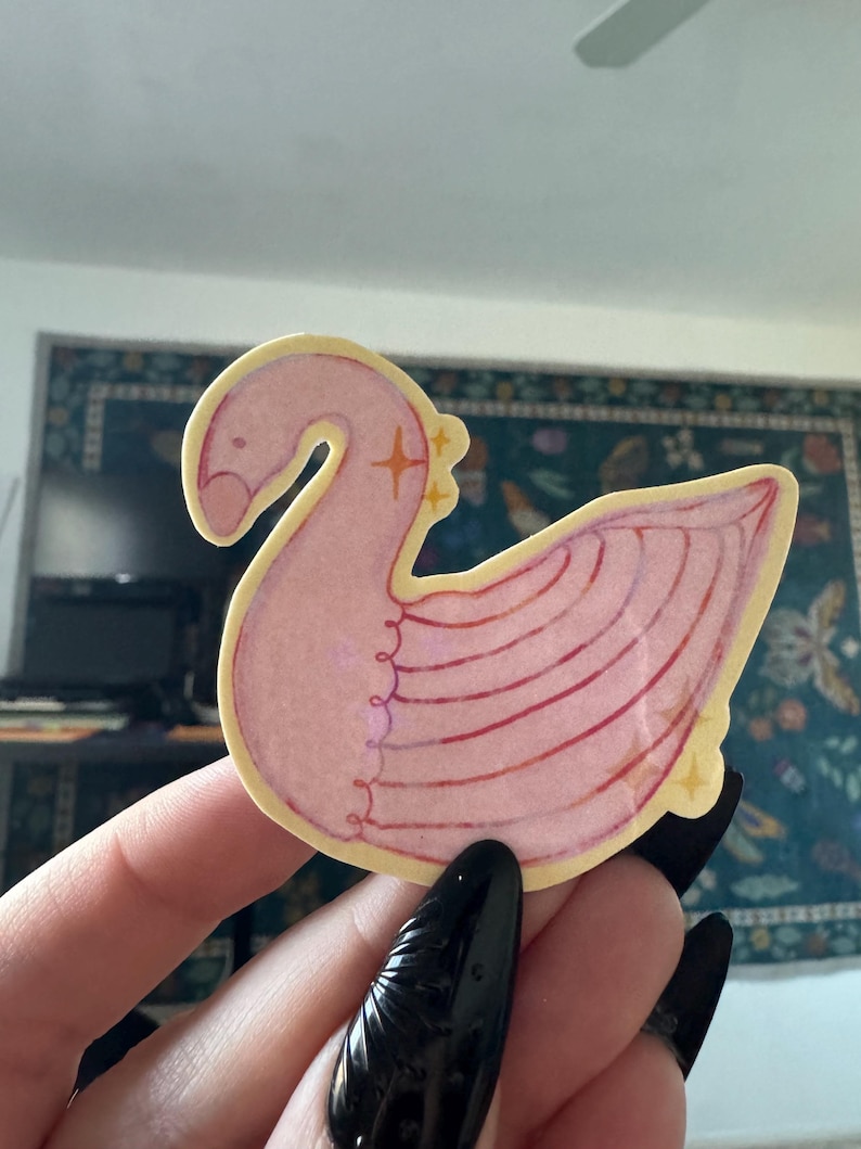 Pastel Swan Hand Cut 2x2.5" Sticker - Etsy