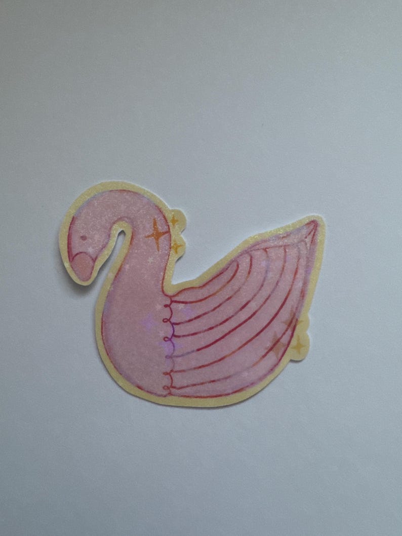 Pastel Swan Hand Cut 2x2.5" Sticker - Etsy