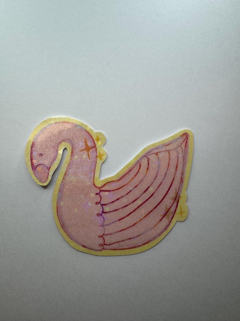Pastel Swan Hand Cut 2x2.5" Sticker - Etsy