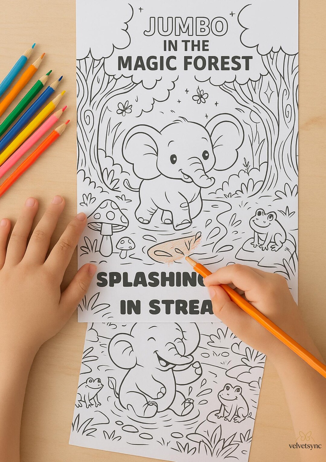 Jumbo in the Magic Forest Coloring Book | 15 Printable Pages for Kids ...