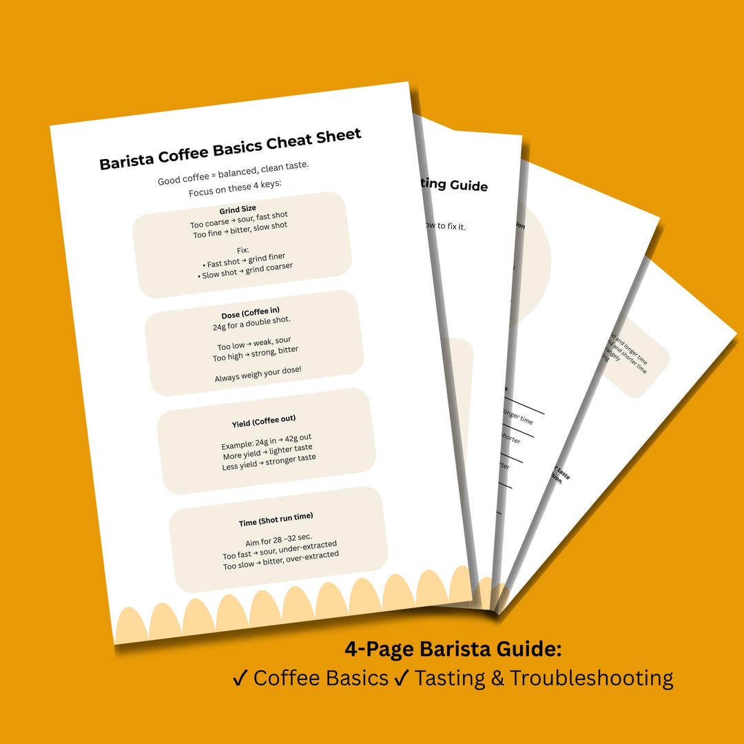 Barista Espresso Cheat Sheet & Espresso Tasting Guide | Coffee Training ...