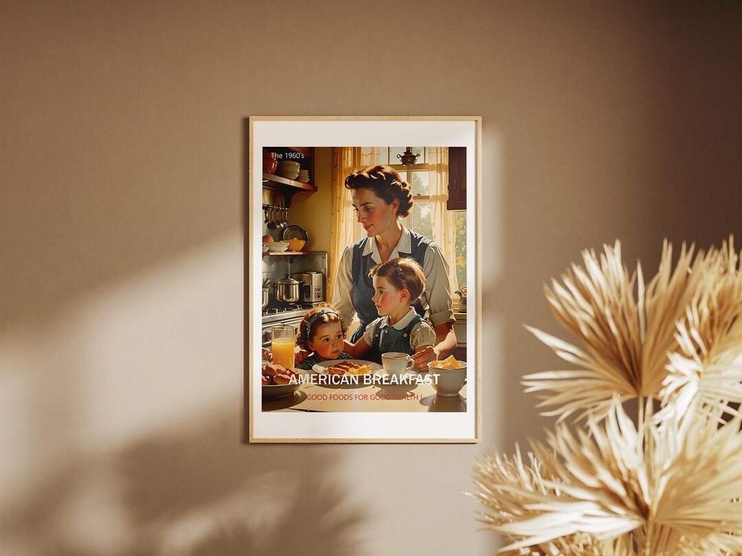 Vintage 1960s Breakfast Poster | Retro American Food Advertising Print ...