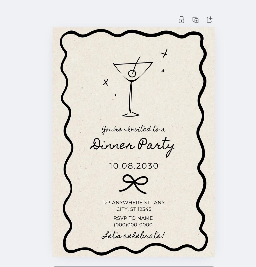 Vintage Cream Dinner Party Invitation Template – Editable Canva Invite ...