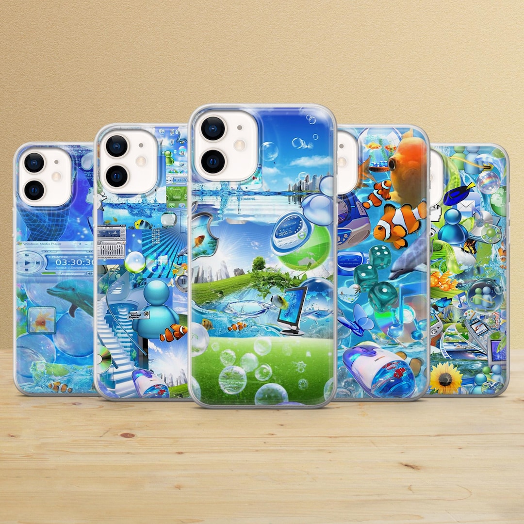 Frutiger Aero Cyber Retro Tech Phone Case for iPhone 14 Pro Max 13 15 ...