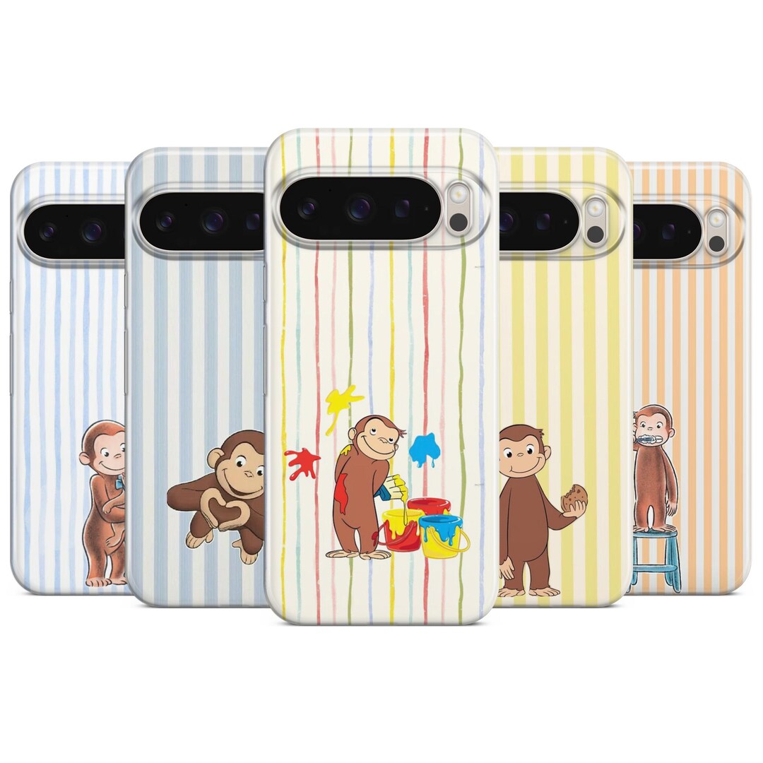 Curious Monkey George Phone Case for Pixel 10 9, iPhone 14 Pro Max 13 ...