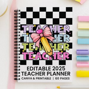 2025-2026 Teacher Planner, Canva Template, Digital Lesson Plan Book ...