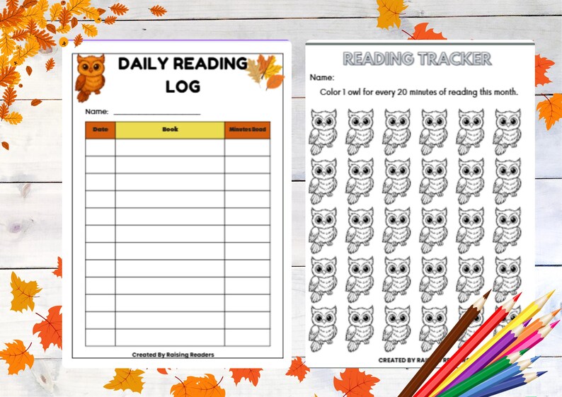 Fall Reading Log for Kids | Printable Autumn Reading Tracker | Home ...